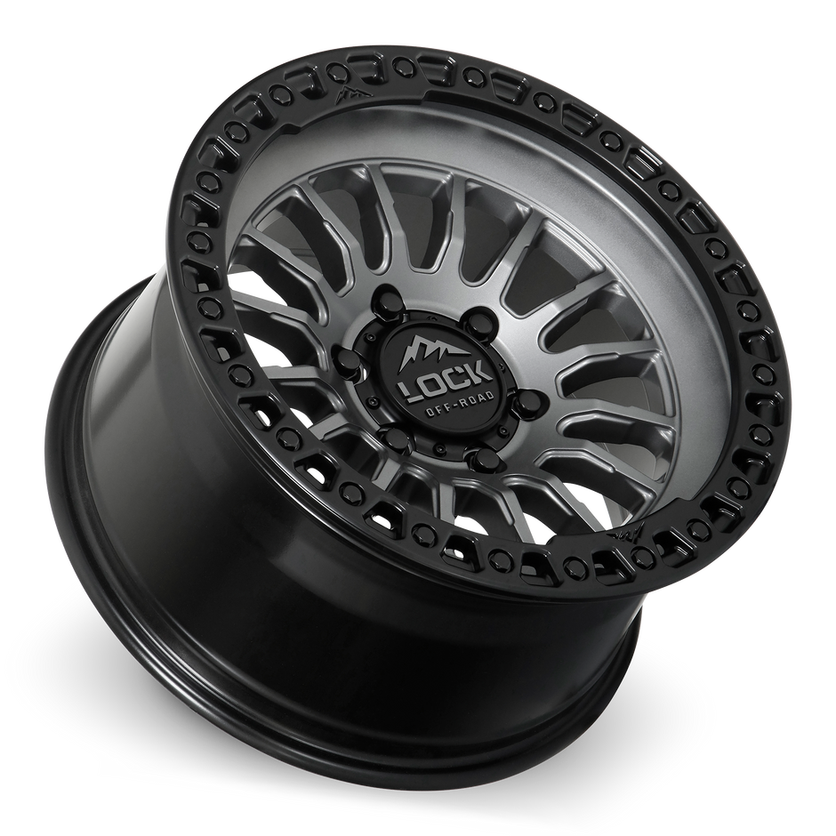 GRIT- MATTE GREY W MATTE BLACK RING – Lock Off-Road Wheels