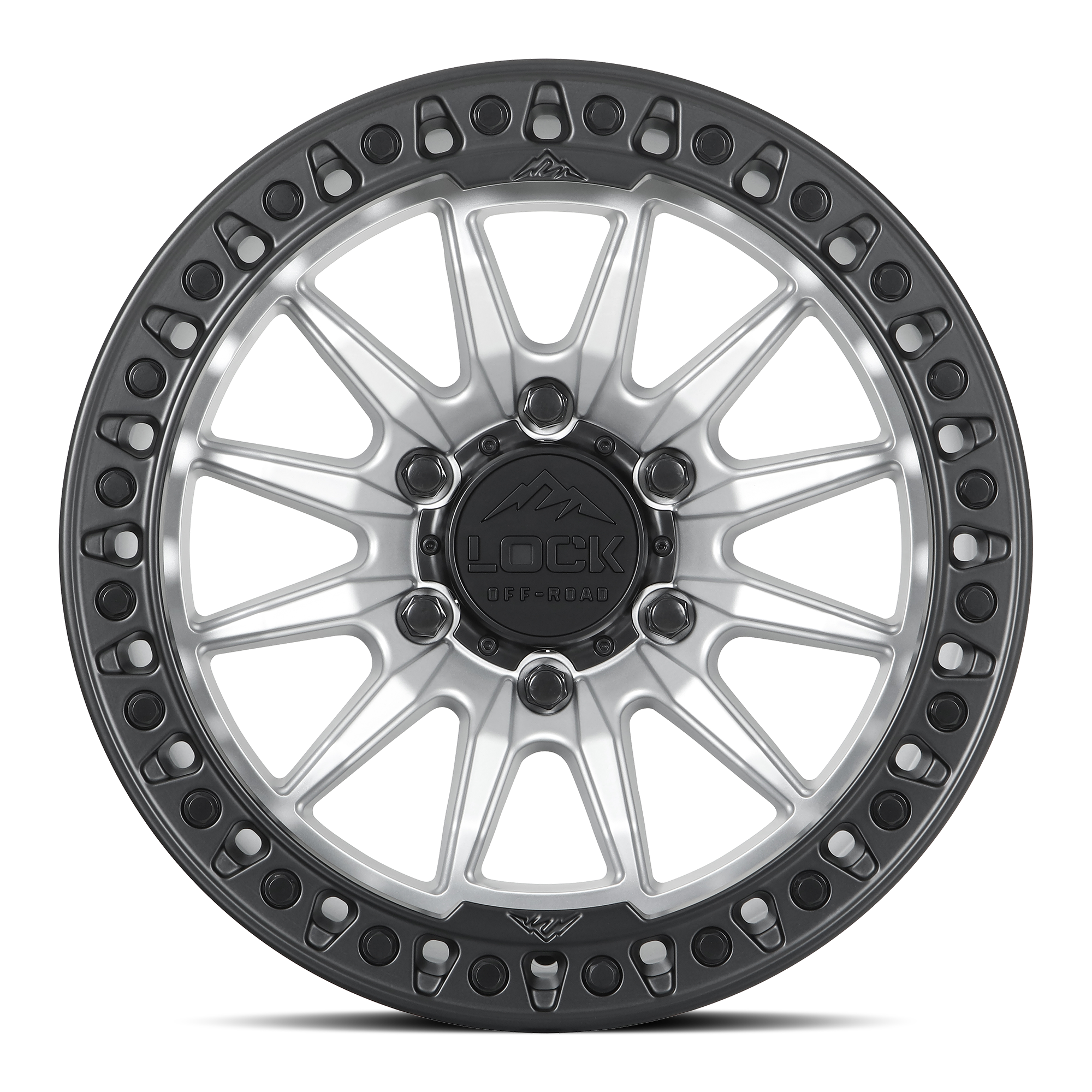 TRAIL- MATTE SILVER W MATTE BLACK RING – Lock Off-Road Wheels